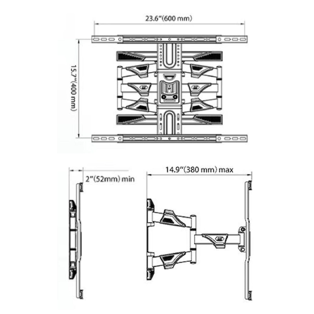 TCL 65" to 75" Swivel Bracket (Double Arm) Wall Mount (with TV Install ...