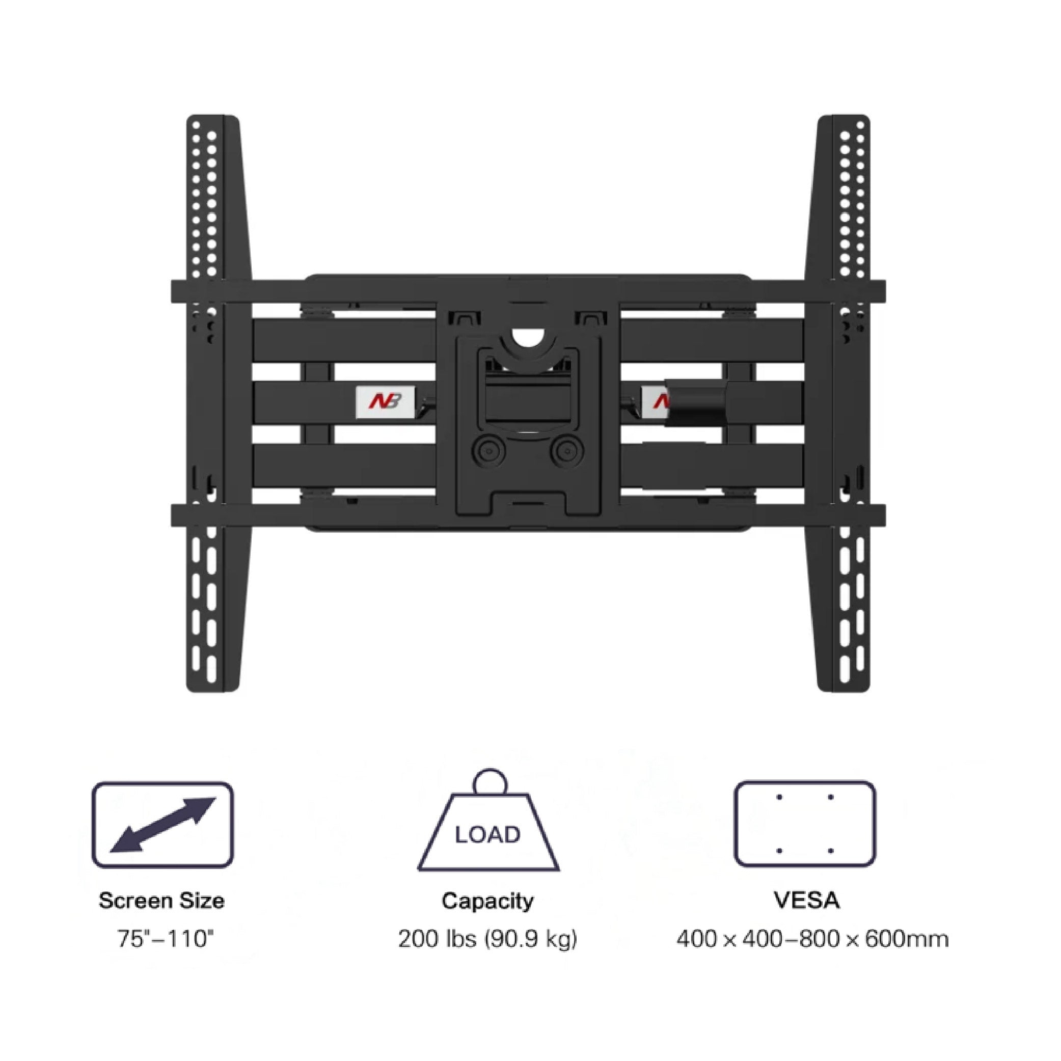 TCL 85 to 98" Swivel Bracket (Double Arm) Wall Mount (with TV Installa ...
